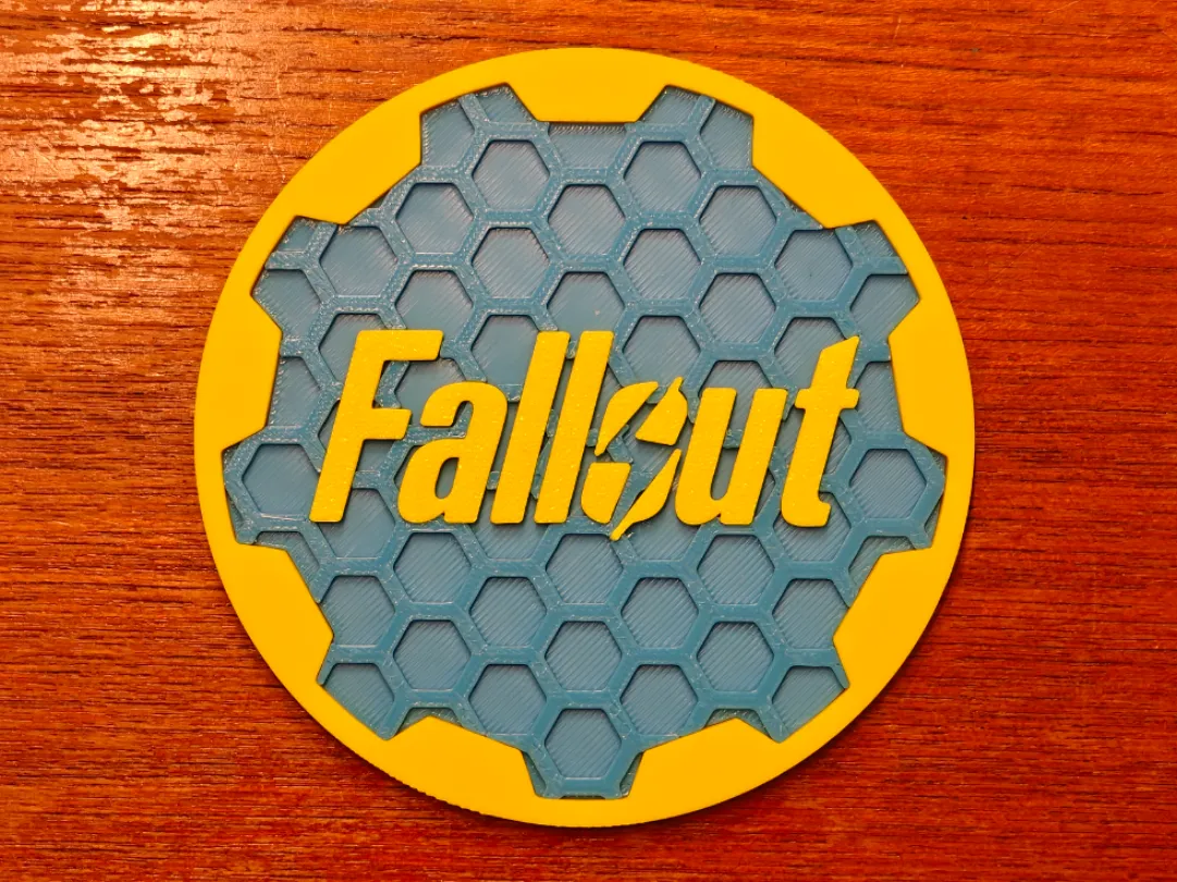 Fallout: Hex Coaster - Free 3D Print Model - MakerWorld
