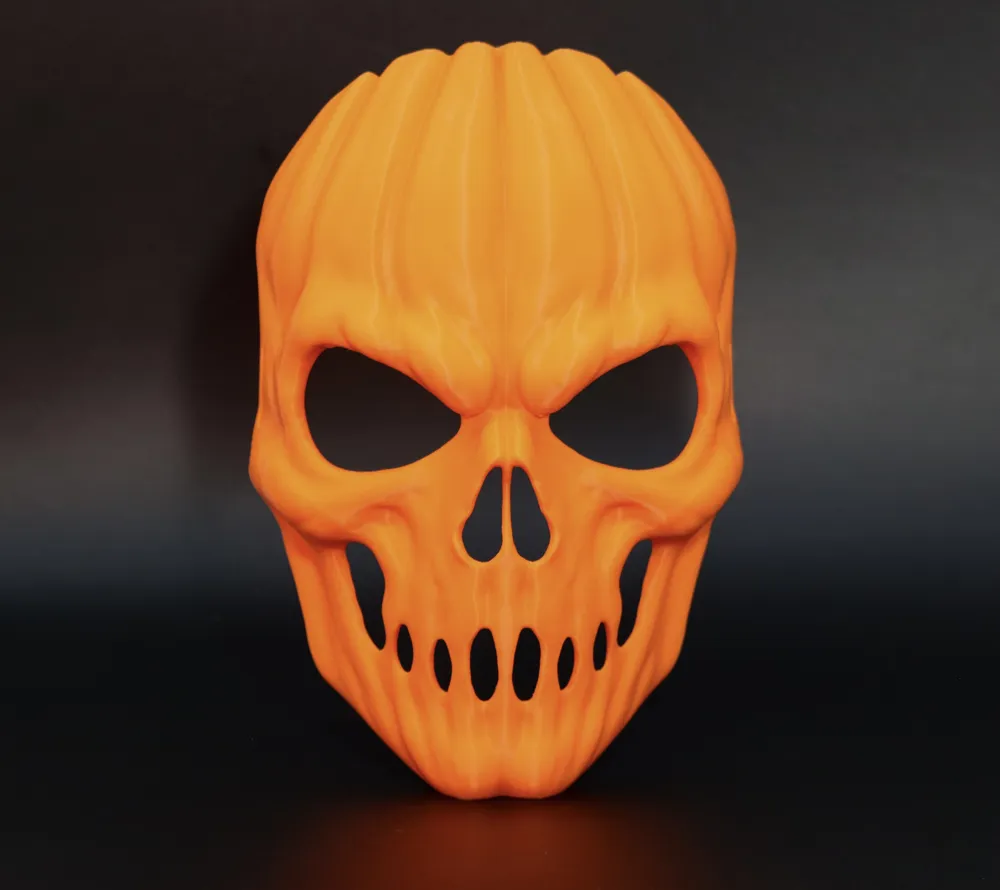 Pumpkin Skull Halloween Mask - Free 3D Print Model - MakerWorld