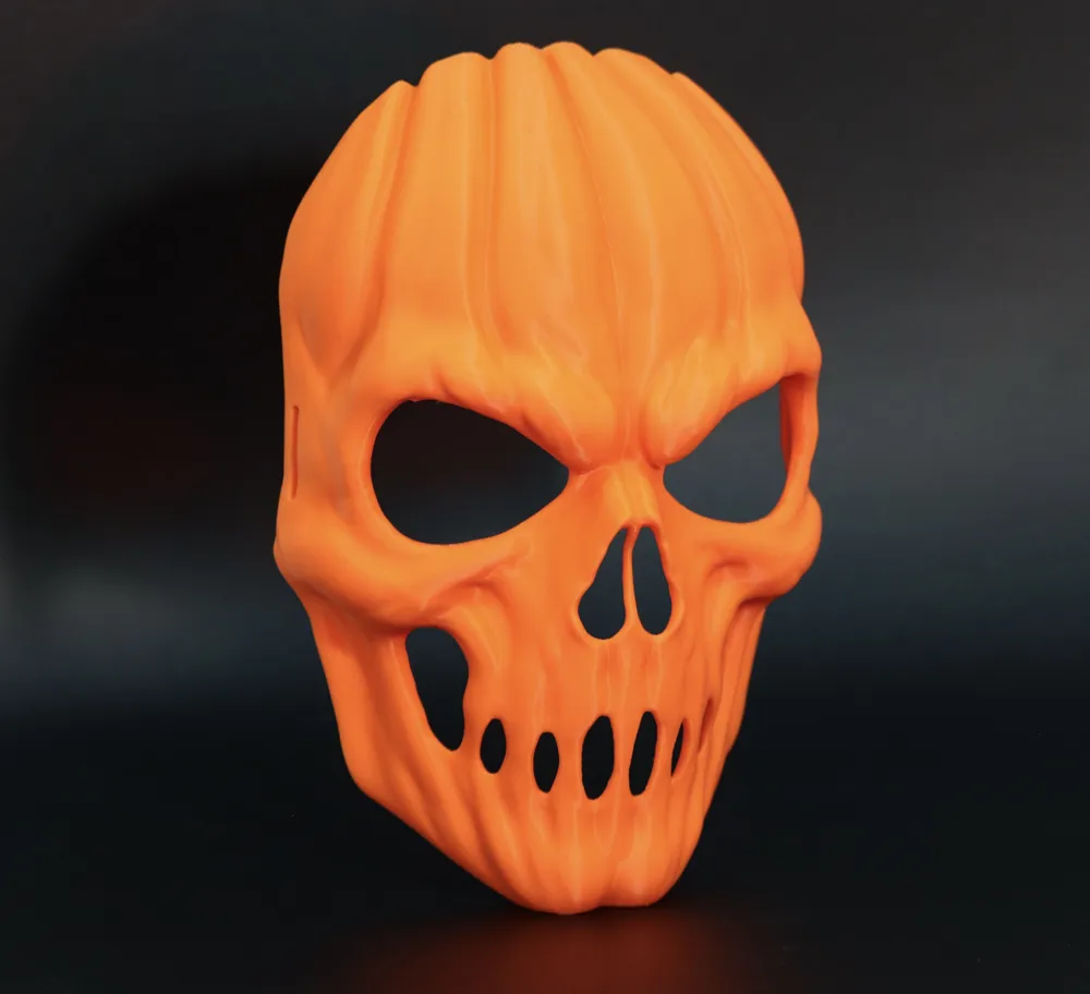 Pumpkin Skull Halloween Mask - Free 3D Print Model - MakerWorld