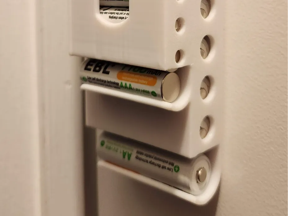 Battery storage AA + AAA narrow profile - Free 3D Print Model - MakerWorld