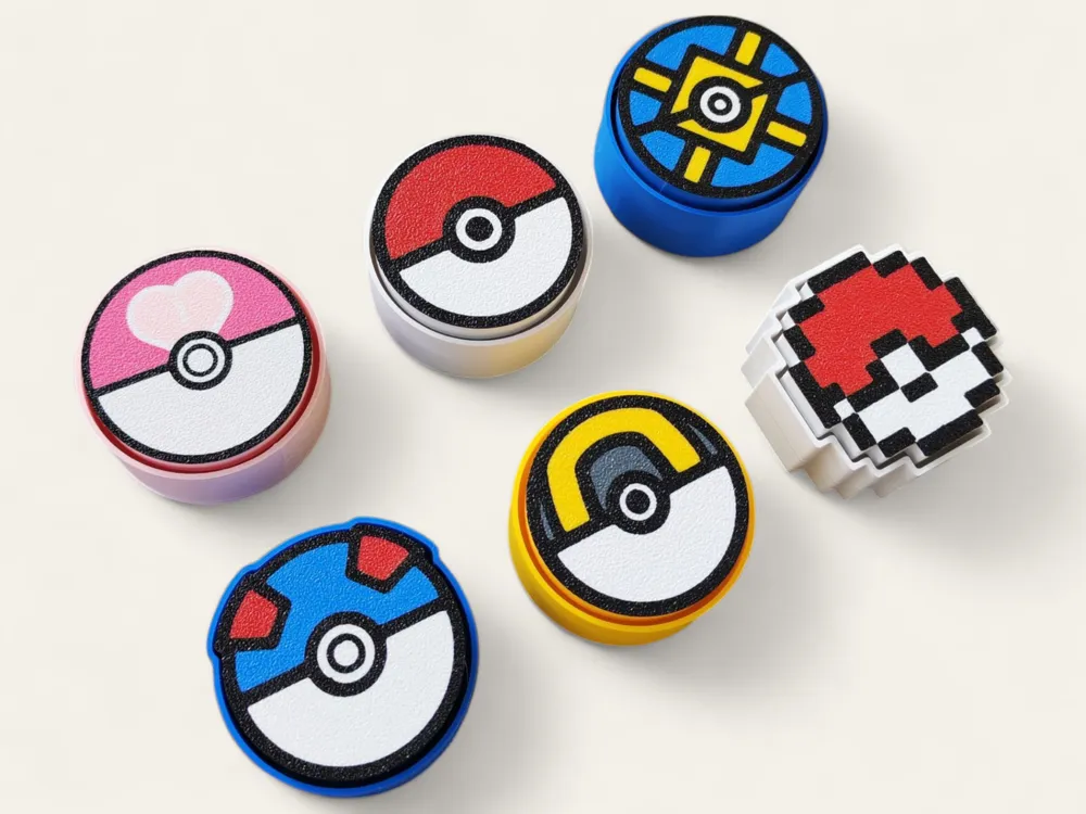 Pokeball Fidget Clickers - 6 Colorful Variants by MakerPeace 3D ...