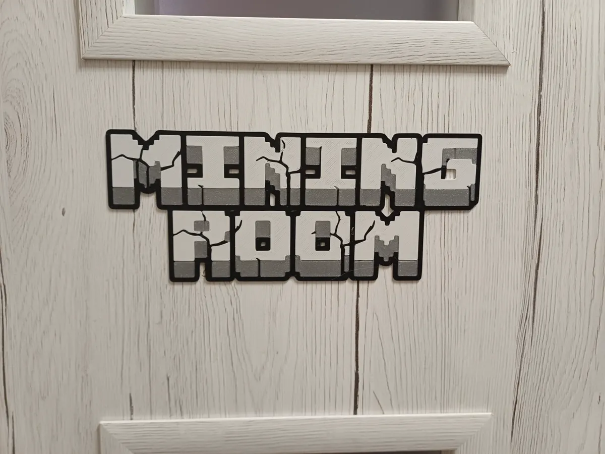 Minecraft mining room door sign by Kiron 21 MakerWorld: Download Free ...