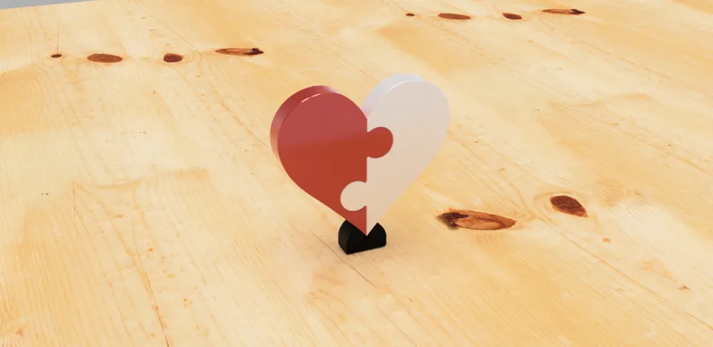 Heart Deco 2 pcs with Stand / valentine's day Gift Girlfriend by Tekk3D ...
