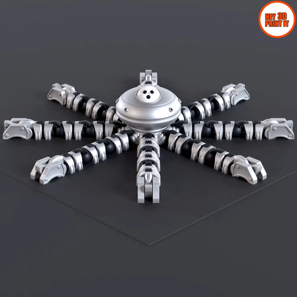 Print In Place Articulated Mecha-Octopus by Hey3DPrintIt - MakerWorld