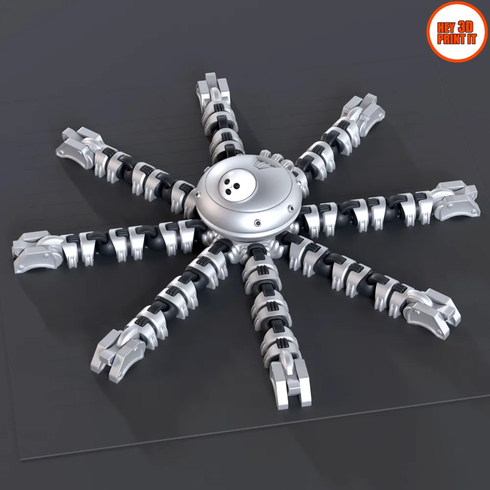 Print In Place Articulated Mecha-Octopus by Hey3DPrintIt - MakerWorld