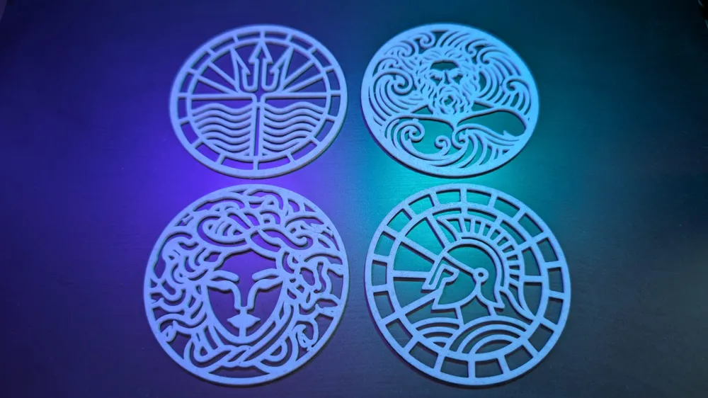 Greek Mythology Inspired Two-Piece Coasters - 4pcs by Leroyd MakerWorld ...