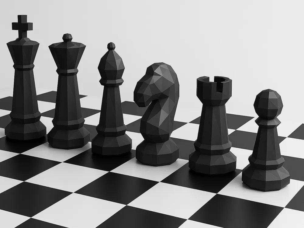 Low Poly Chess Set by Print Fabric MakerWorld: Download Free 3D Models