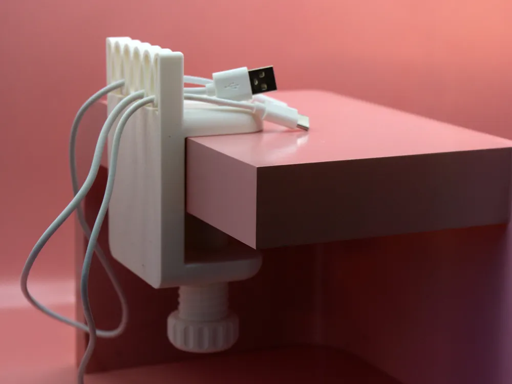 Desk Clamp Cable Holder by Pork3D.com - Free 3D Print Model - MakerWorld