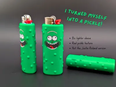 Pickle Rick Bic Lighter Sleeve by Grandpa 3DPrints MakerWorld: Download ...