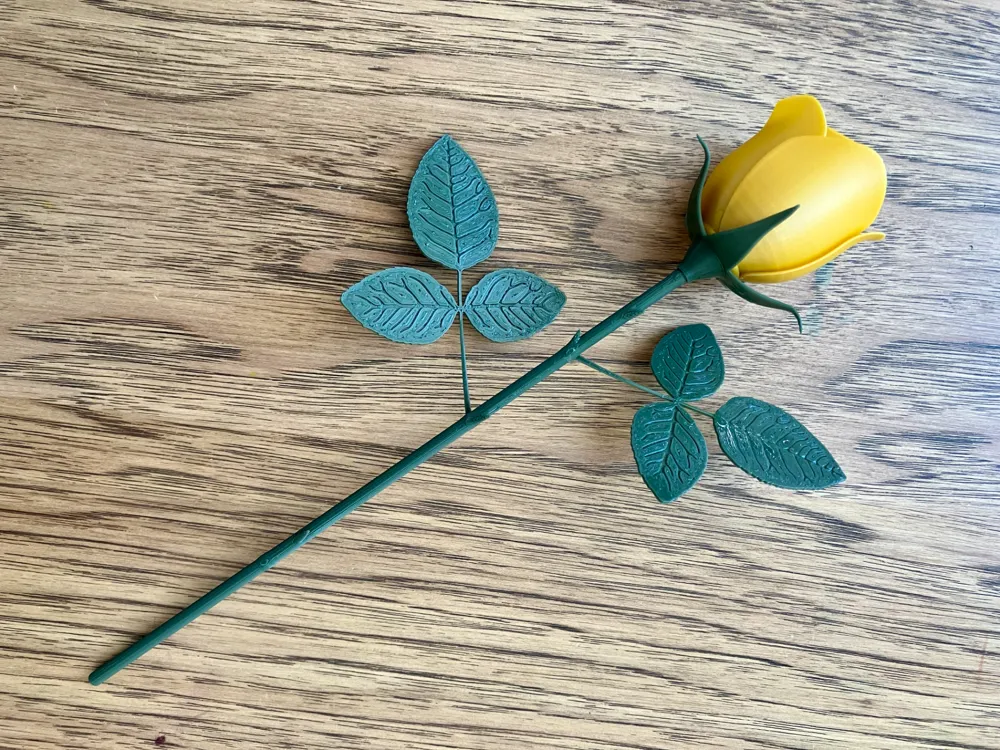 Rose v2.0 - with Stem, Sepal, and leaves Remixed by ...
