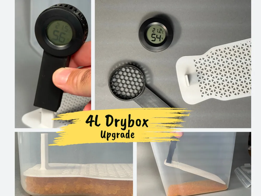 Amazon 4L Filament Drybox Silica Upgrade w Display by binprint MakerWorld: Download Free 3D Models
