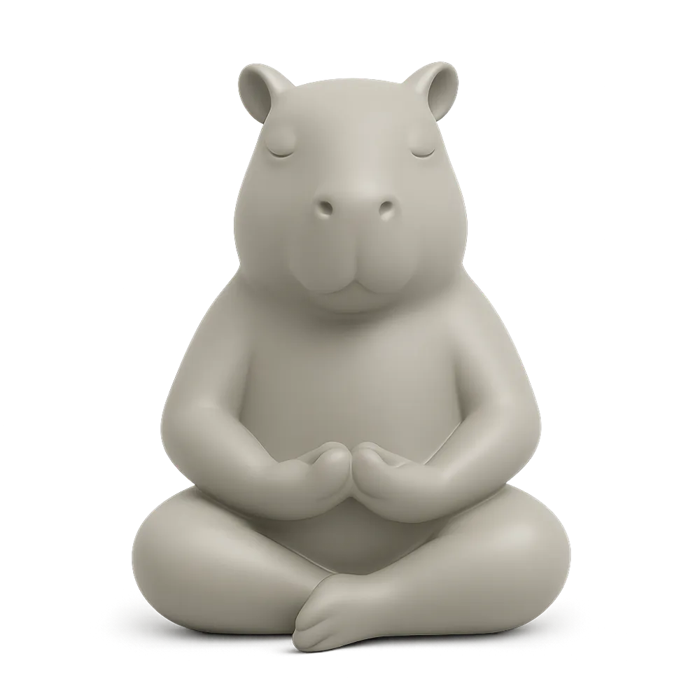 Meditating Yoga Capybara – Zen Lotus Pose by Boring Memories 3D ...