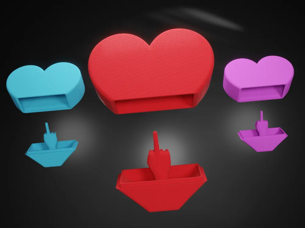 Valentine Heart Surprise Box (Middle Finger) - Free 3D Print Model ...
