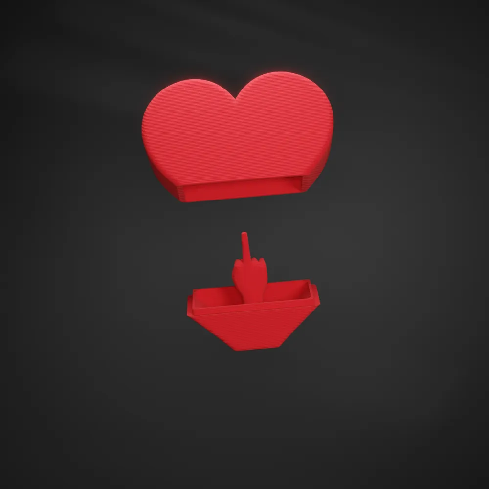 Valentine Heart Surprise Box (Middle Finger) - Free 3D Print Model ...