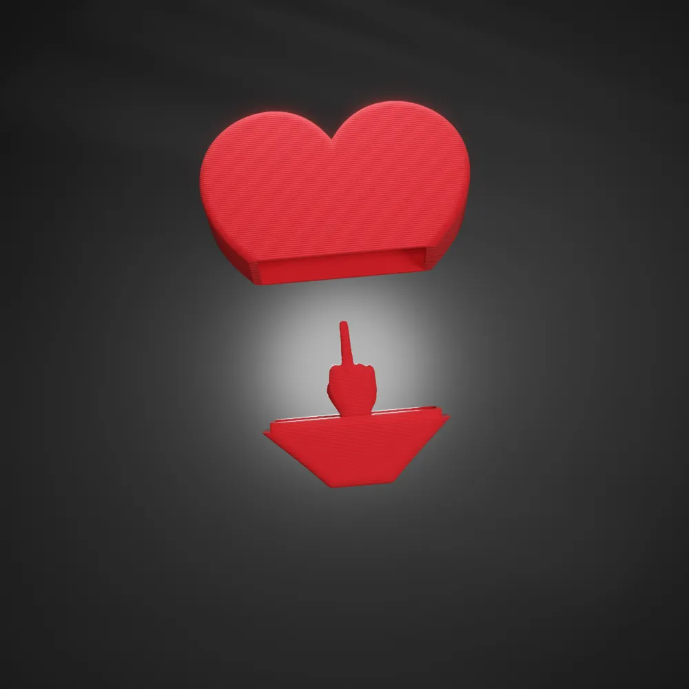 Valentine Heart Surprise Box (Middle Finger) - Free 3D Print Model ...