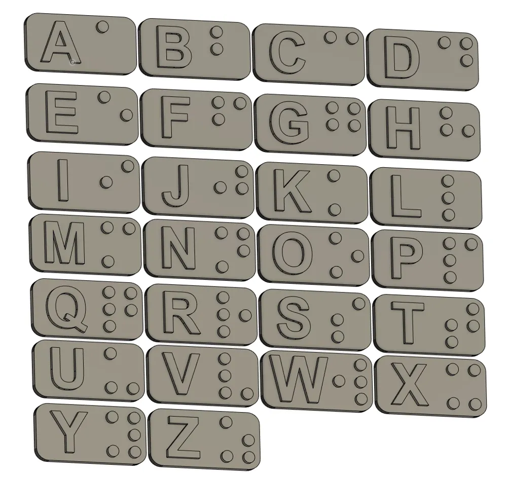 Braille Alphabet letters tiles by CoNcLuZiOn - MakerWorld