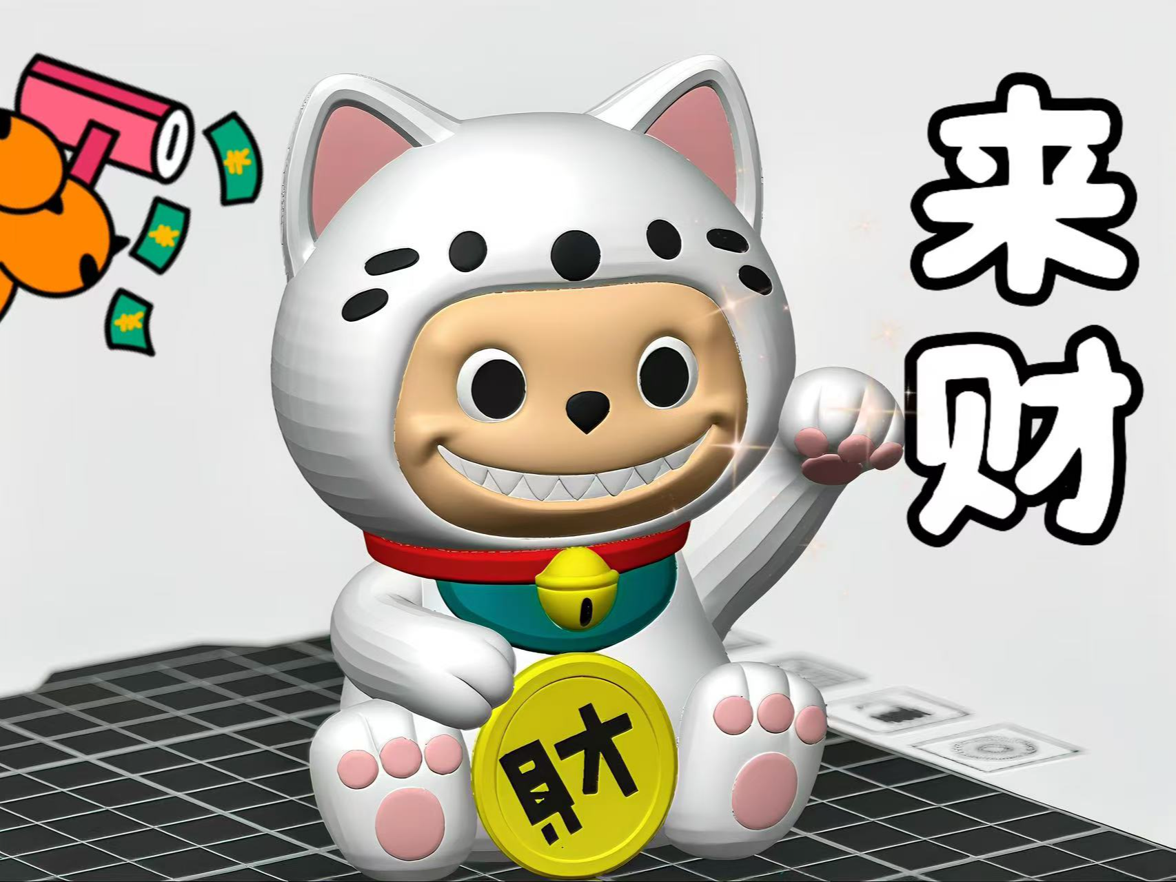 Lucky Cat la.bubu by ZP MakerWorld: Download Free 3D Models