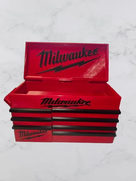 Desktop Mini Toolbox – Milwaukee Style - Free 3D Print Model - MakerWorld