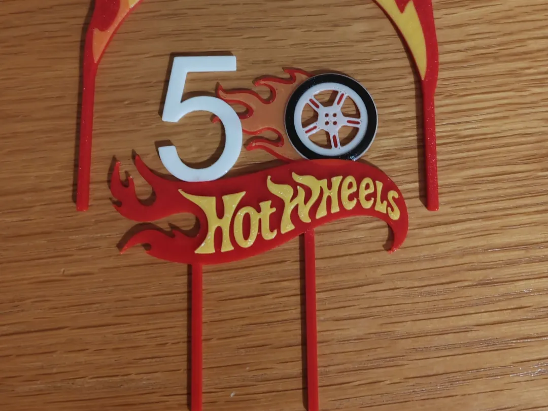 Hotwheels cake topper with age - Free 3D Print Model - MakerWorld