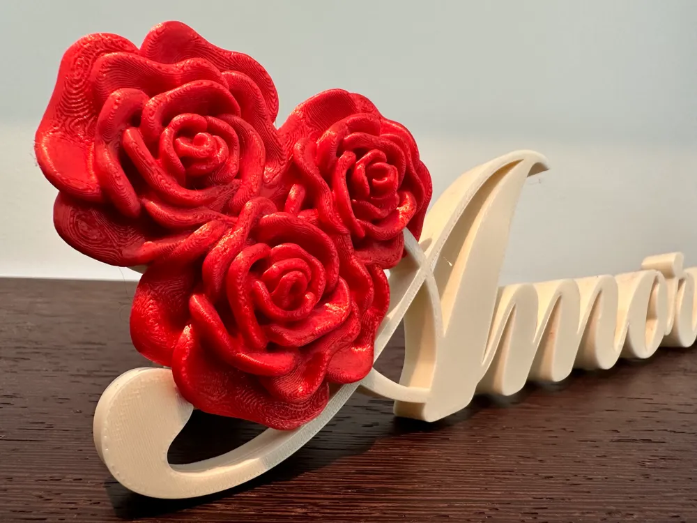 Amore with Roses - easy 2 colour Valentines Day print by Dr Craig - MakerWorld