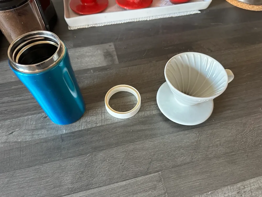Coffee brew adapter for Hario V60 01 and LifeVenture Thermal Mug 30 cl ...