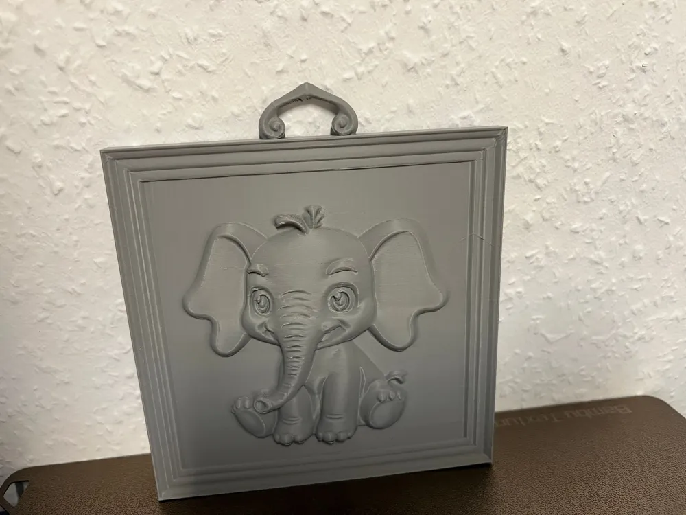 Cute Baby Elephant Relief Sculpture Picture Frame #2 - Free 3D Print ...