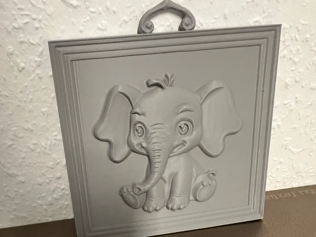 Cute Baby Elephant Relief Sculpture Picture Frame #2 - Free 3D Print ...