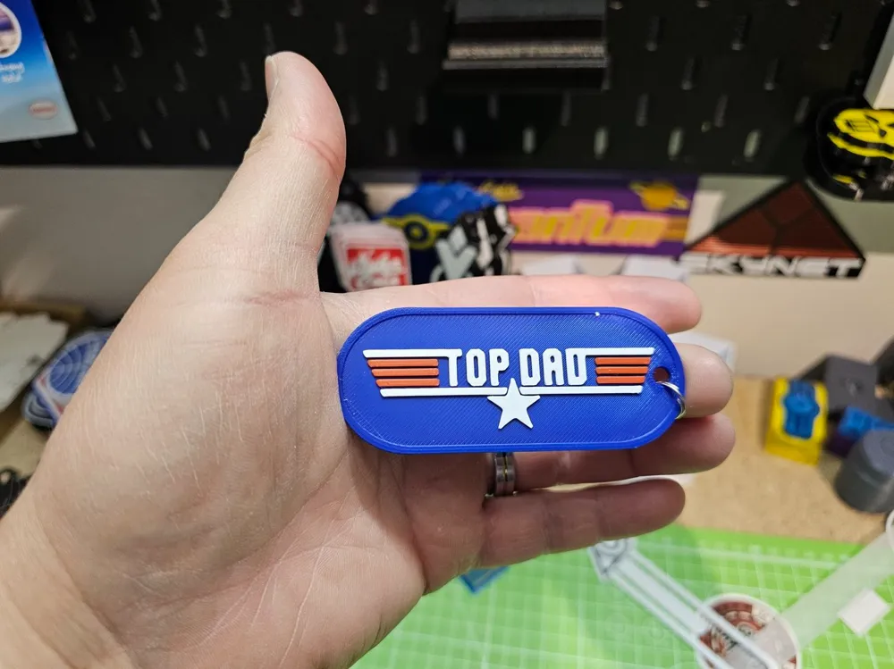 Top Dad top gun inspired keyring by thisnoise - MakerWorld