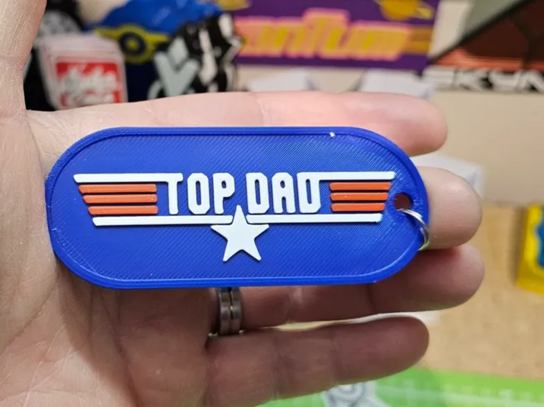 Top Dad top gun inspired keyring by thisnoise - MakerWorld
