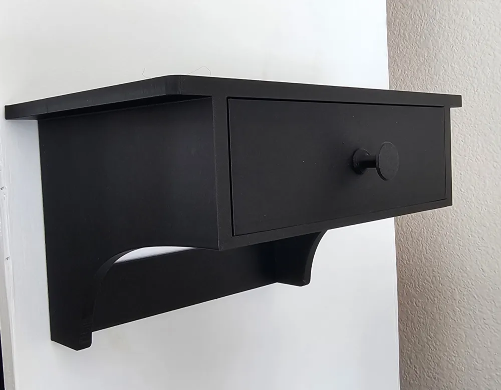 Wall Shelf with Drawer - Free 3D Print Model - MakerWorld