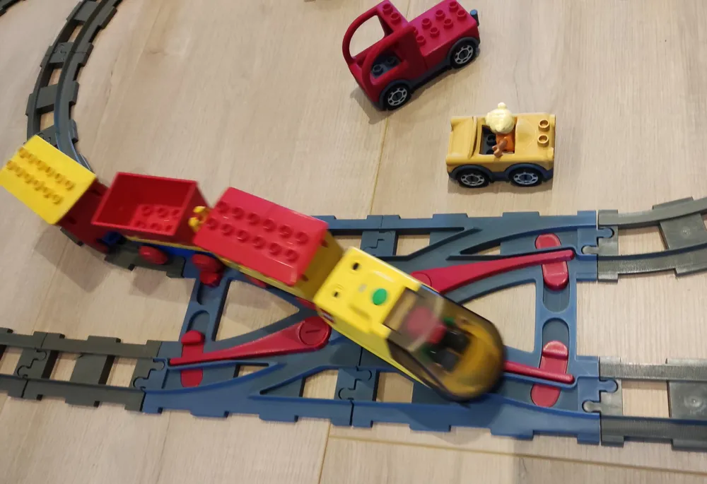 A1 MINI Duplo Train Track Double Crossover Switch by Thymen - MakerWorld