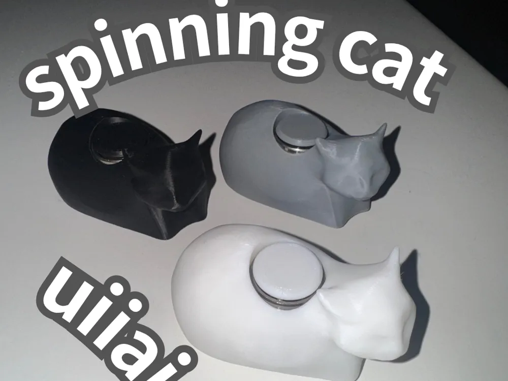 meme cat uiiaiu spinning cat fidget spinner by three ducks MakerWorld ...