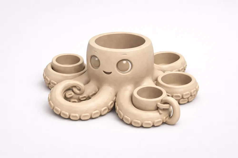 Cute Octopus Desk Organizer – Single Color - Free 3D Print Model ...