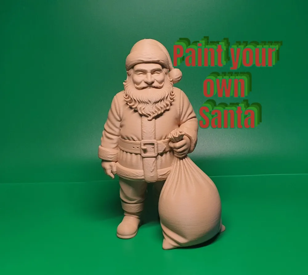 Classic Santa with Gift Sack *Paint your own* - Free 3D Print Model ...