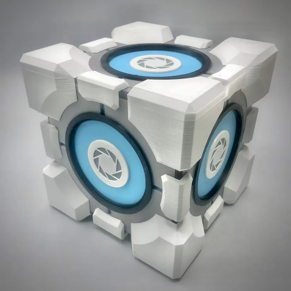Portal Weighted Storage & Companion Cube Remixed by Vilius - MakerWorld