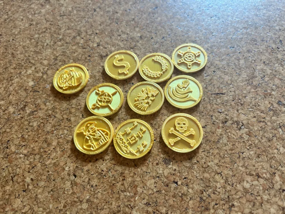 Spielzeugmünzen / Toy coins with pirate icons by JoernPeller MakerWorld ...