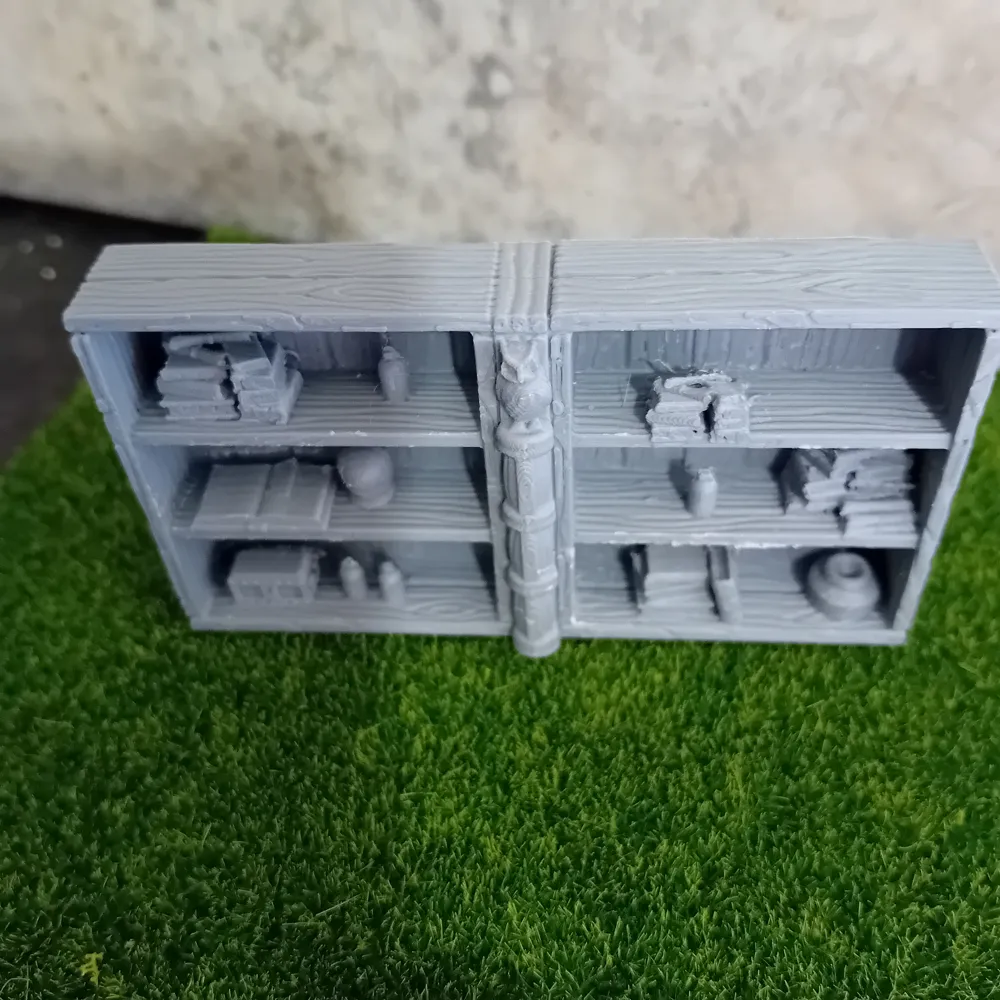 dnd bookshelf- Modular bookshelf terrain-45mm - Free 3D Print Model ...