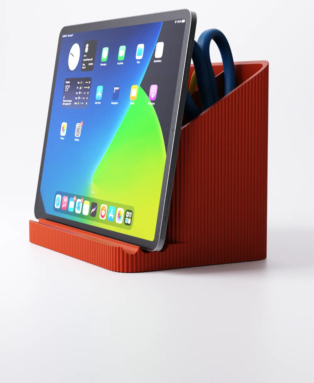 Phone Holder + Desk Organiser Wide Version by StudioLoup MakerWorld: Download Free 3D Models