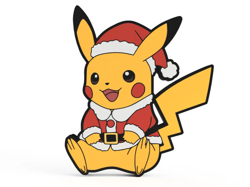 Pikachu Santa Christmas Lightbox by Sitsero - MakerWorld