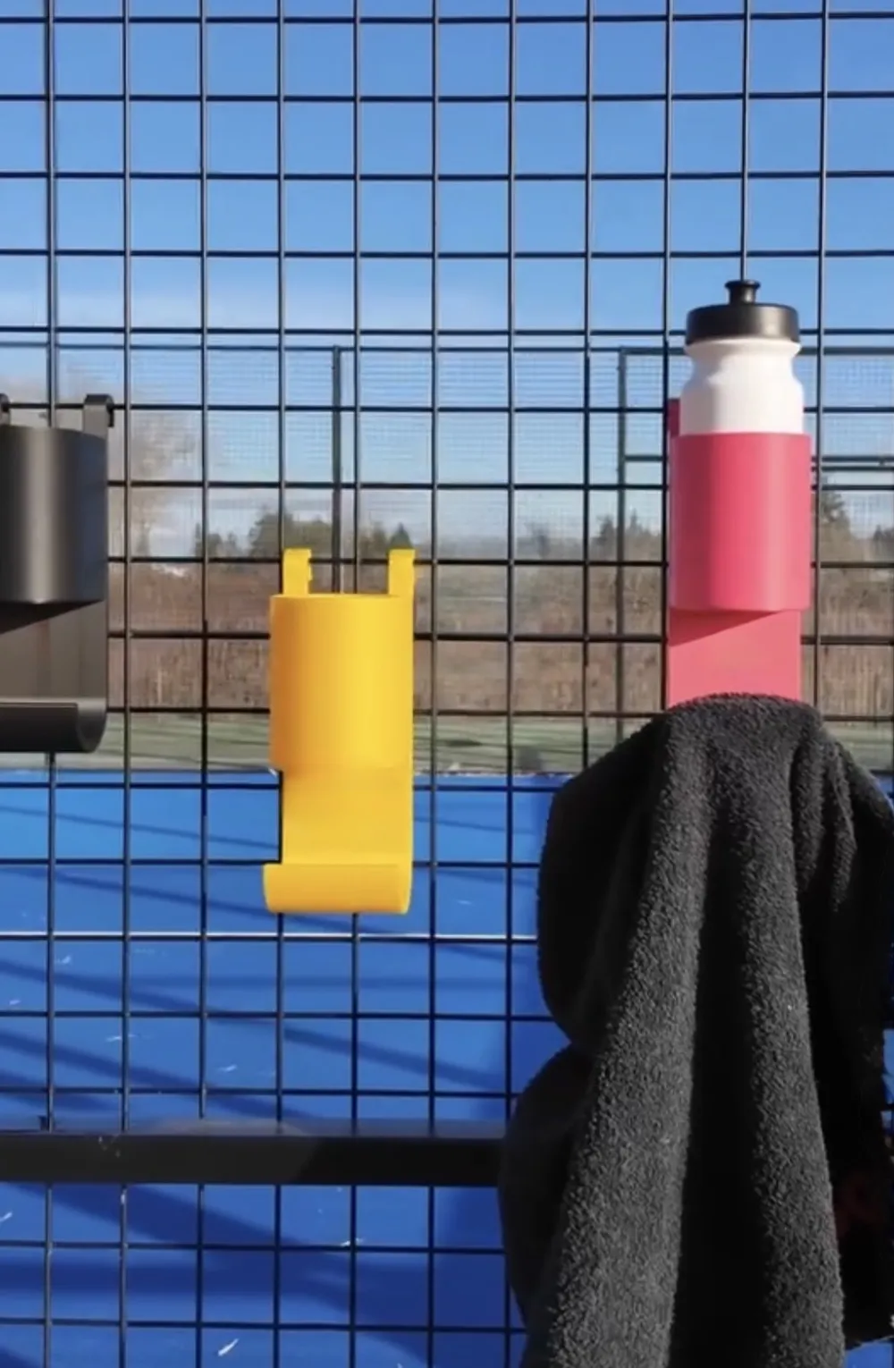 Padel-water bottle and towel holder - Free 3D Print Model - MakerWorld