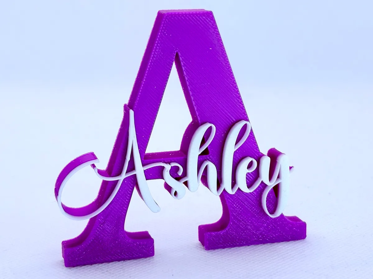 ASHLEY name sign ornament nameplate initial - Free 3D Print Model ...