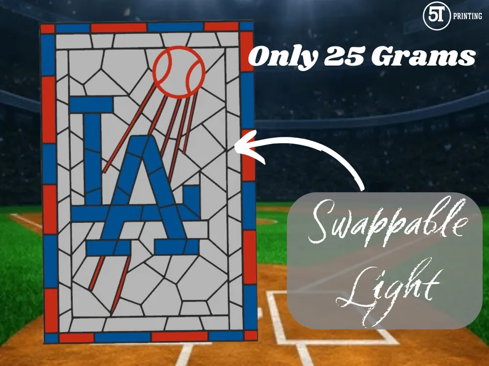 LA Dodgers light (swappable glass) - Free 3D Print Model - MakerWorld
