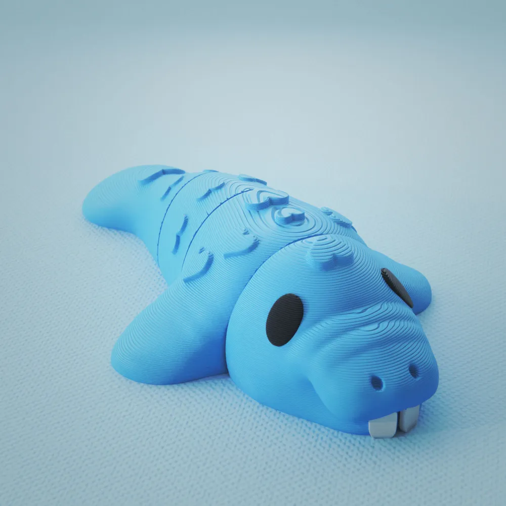 Valentine Articulated Flexi Manatee & Keychain by 3D Fusion - MakerWorld