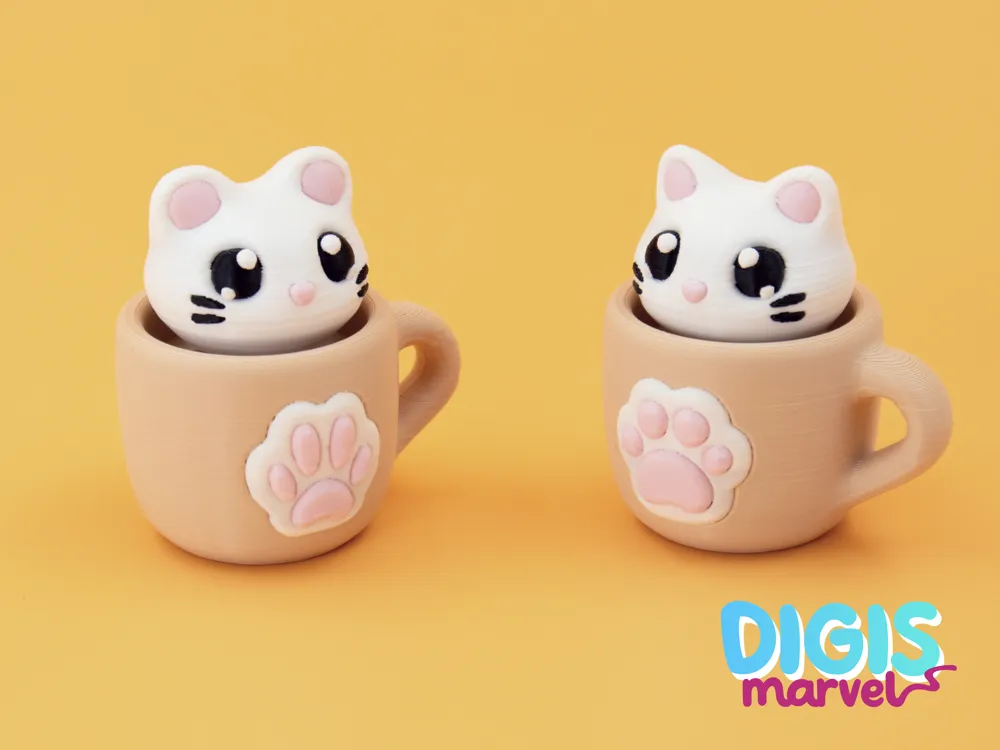 Cat and Mouse Mellow Clicky Cups by DigiMarvels MakerWorld: Download ...