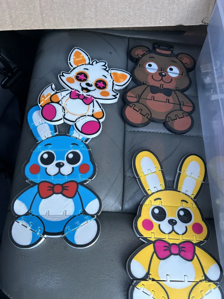 FNAF Chica Plush Flexi AMS 4 color optimized - Free 3D Print Model ...