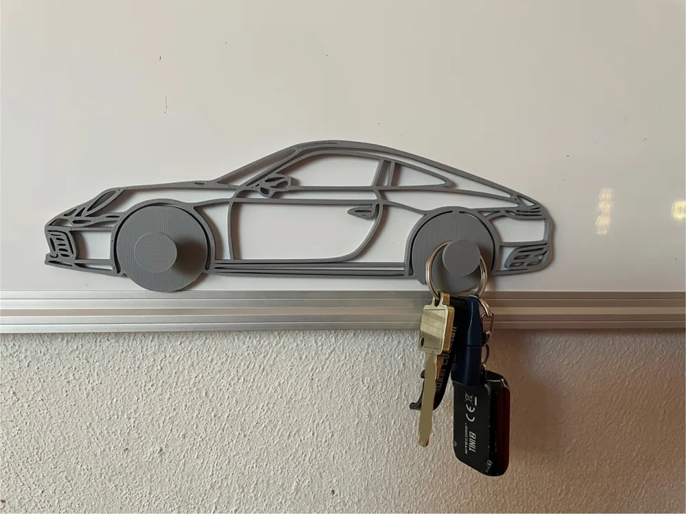 Porsche 992 Silhouette Key Holder (magnetic) by David - MakerWorld