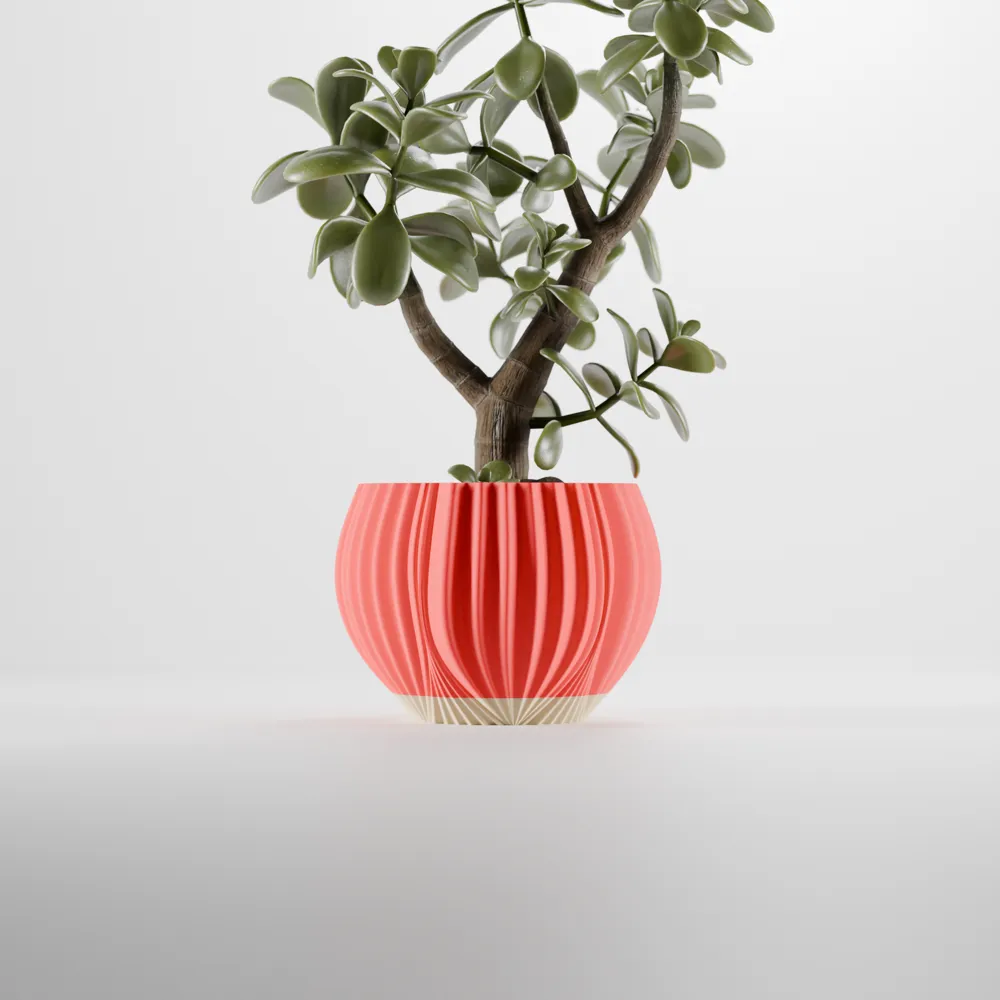 Flowing Ripple Two Part Planter With Drip Tray - Free 3D Print Model ...