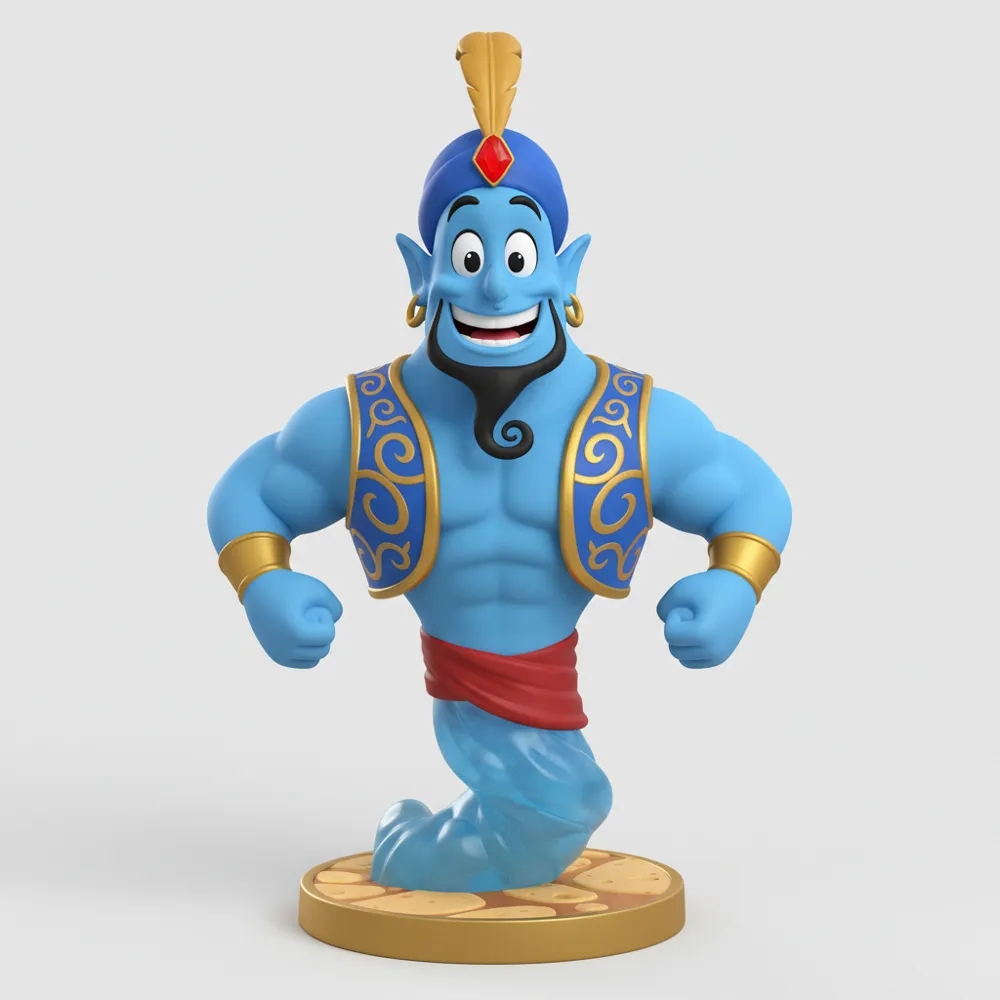 Genie of the Lamp Statue - Aladdin - Free 3D Print Model - MakerWorld