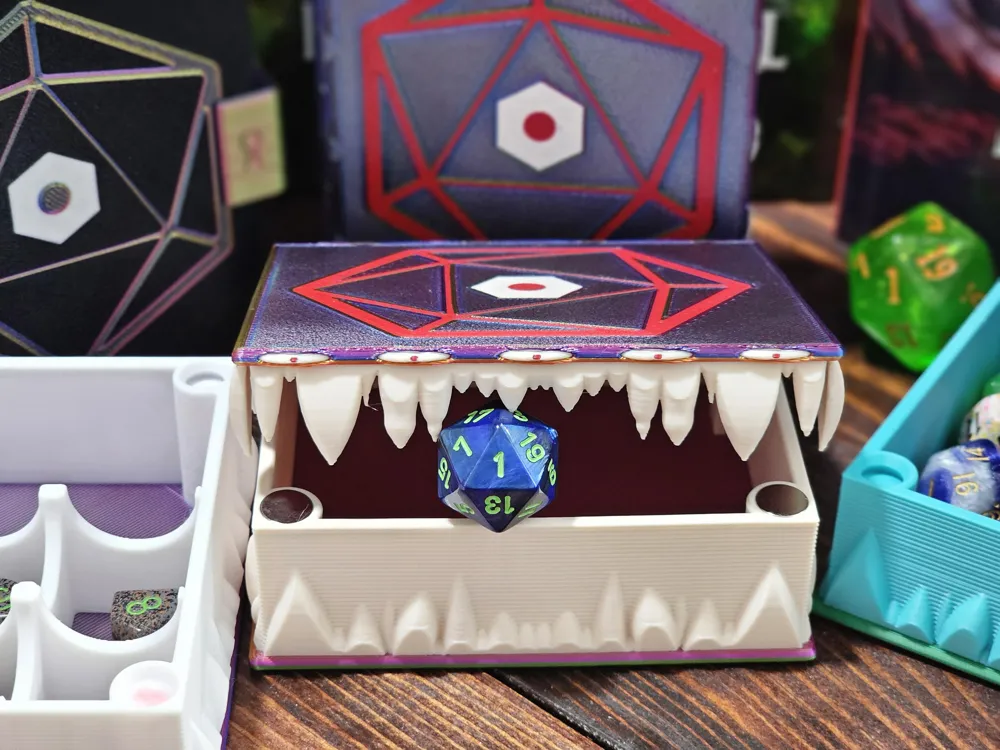 Not-A-Mimic D&D Dice Book - Free 3D Print Model - MakerWorld