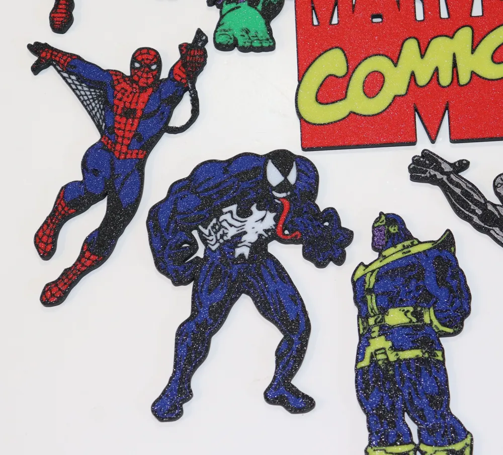 Retro Marvel 70s Magnet Set - Free 3D Print Model - MakerWorld